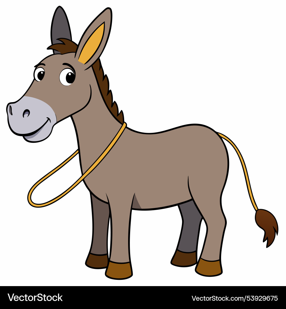 Cute mule in flat style Royalty Free Vector Image