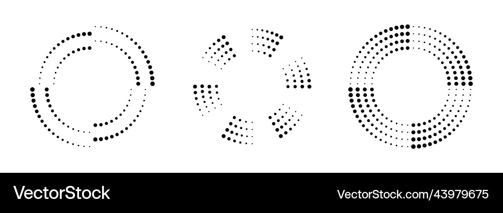 Dot circle speed lines for emblem design Vector Image