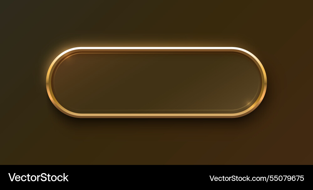Golden frame label event bar button gold Vector Image