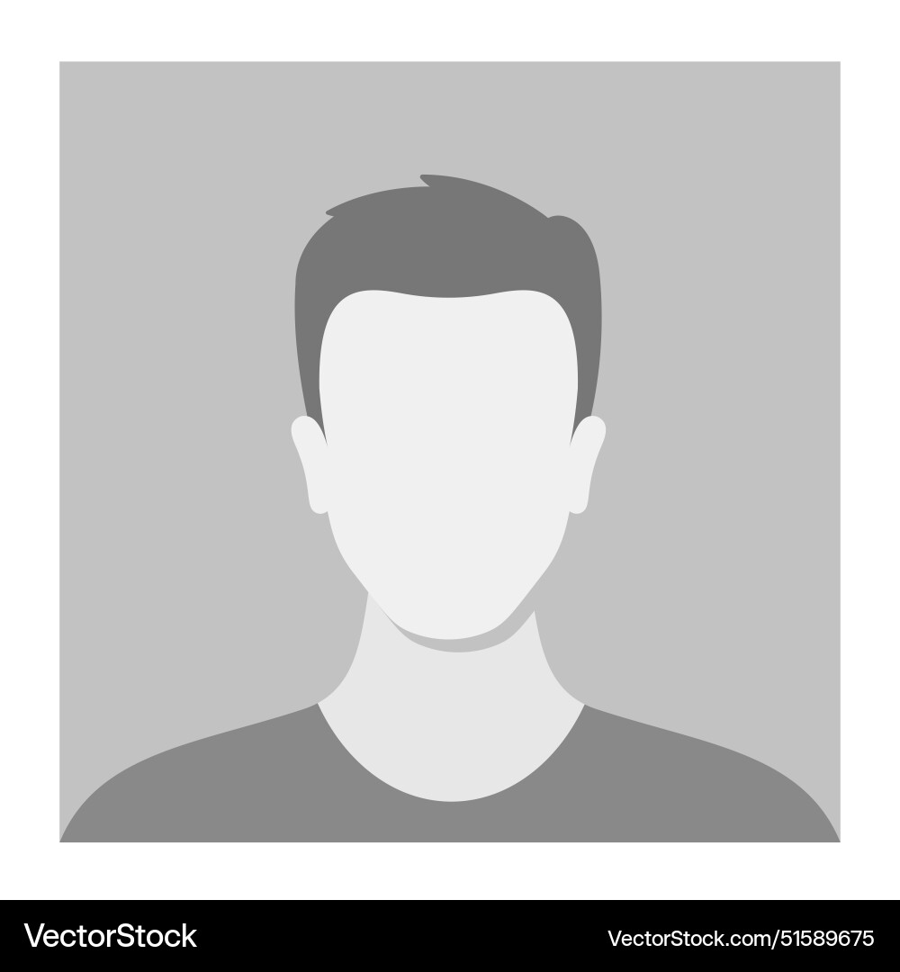 Gray-scale male character profile picture Vector Image