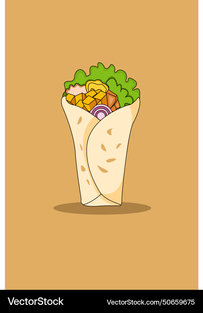 Kebab tortilla Royalty Free Vector Image - VectorStock