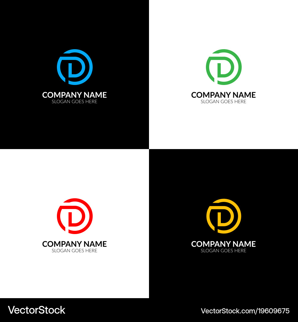 Letter d in circle logo icon flat design Vector Image