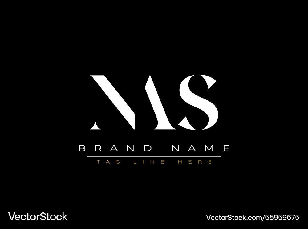 Nas abstract letter logo design Royalty Free Vector Image