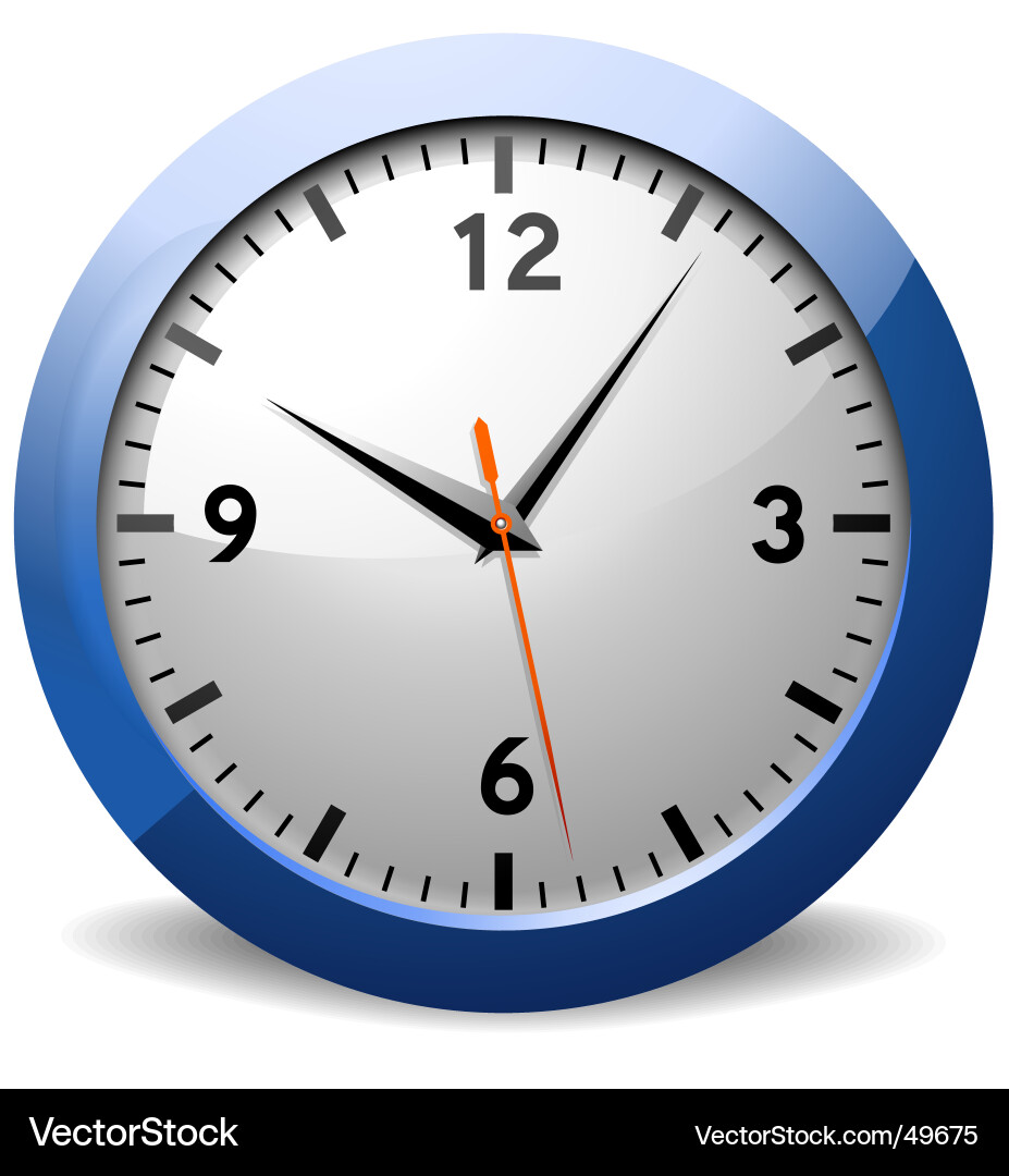 Office clock Royalty Free Vector Image - VectorStock