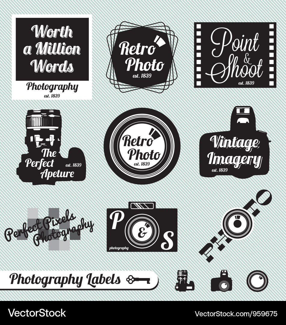 Photography labels Royalty Free Vector Image - VectorStock