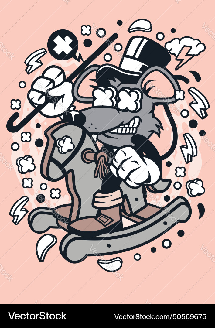 Rat rocking horse Royalty Free Vector Image - VectorStock