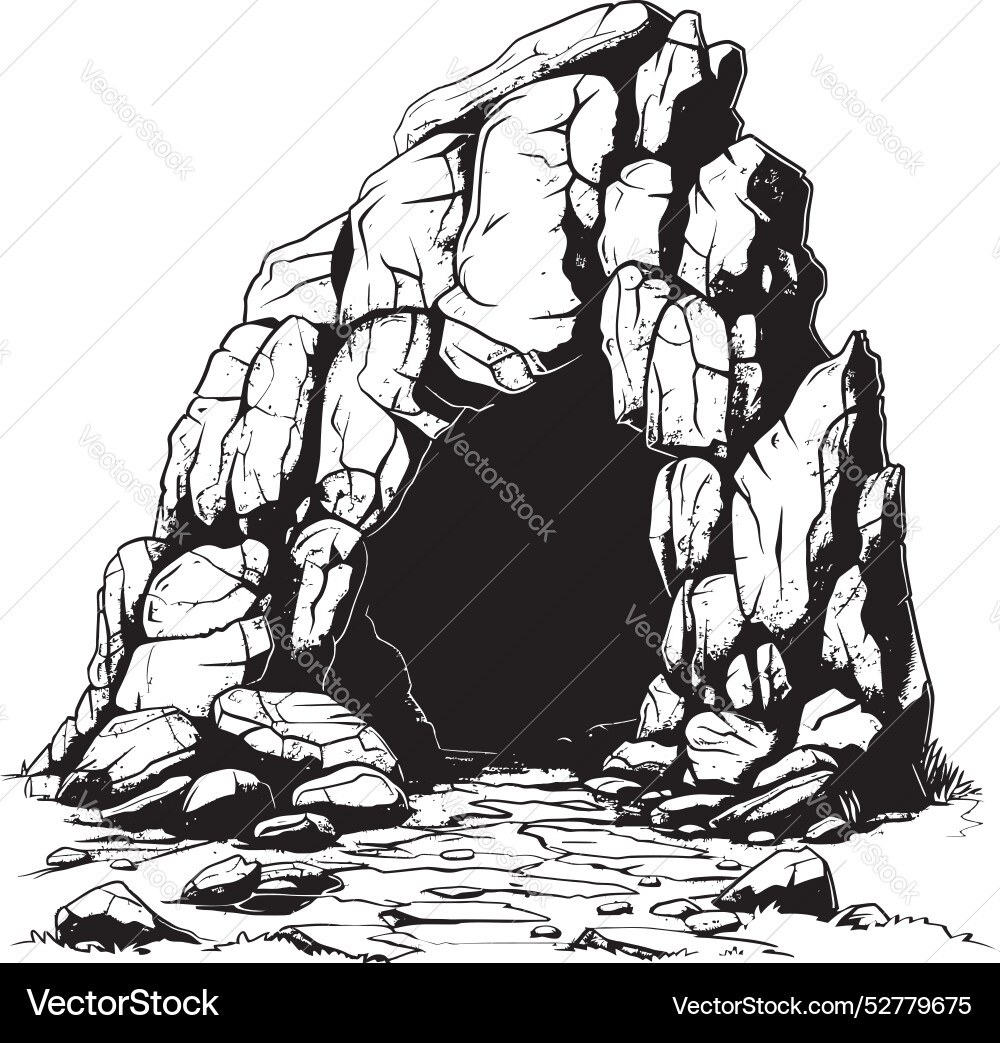 Stone age ancestors prehistoric cave logo Vector Image