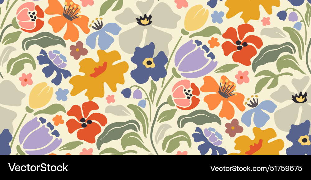 Summer seamless pattern with natural Royalty Free Vector