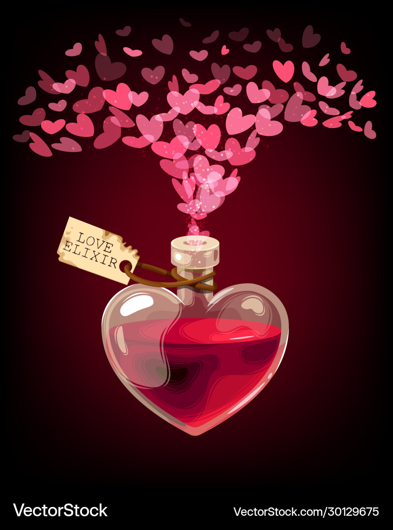 Valentines day card with love elixir Royalty Free Vector