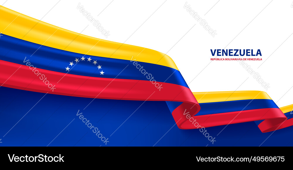 Venezuela 3d ribbon flag Royalty Free Vector Image