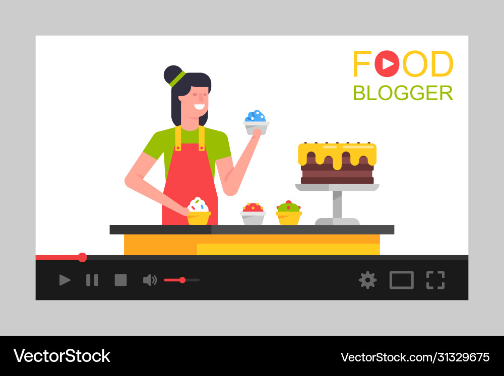 Women food blogger Royalty Free Vector Image - VectorStock