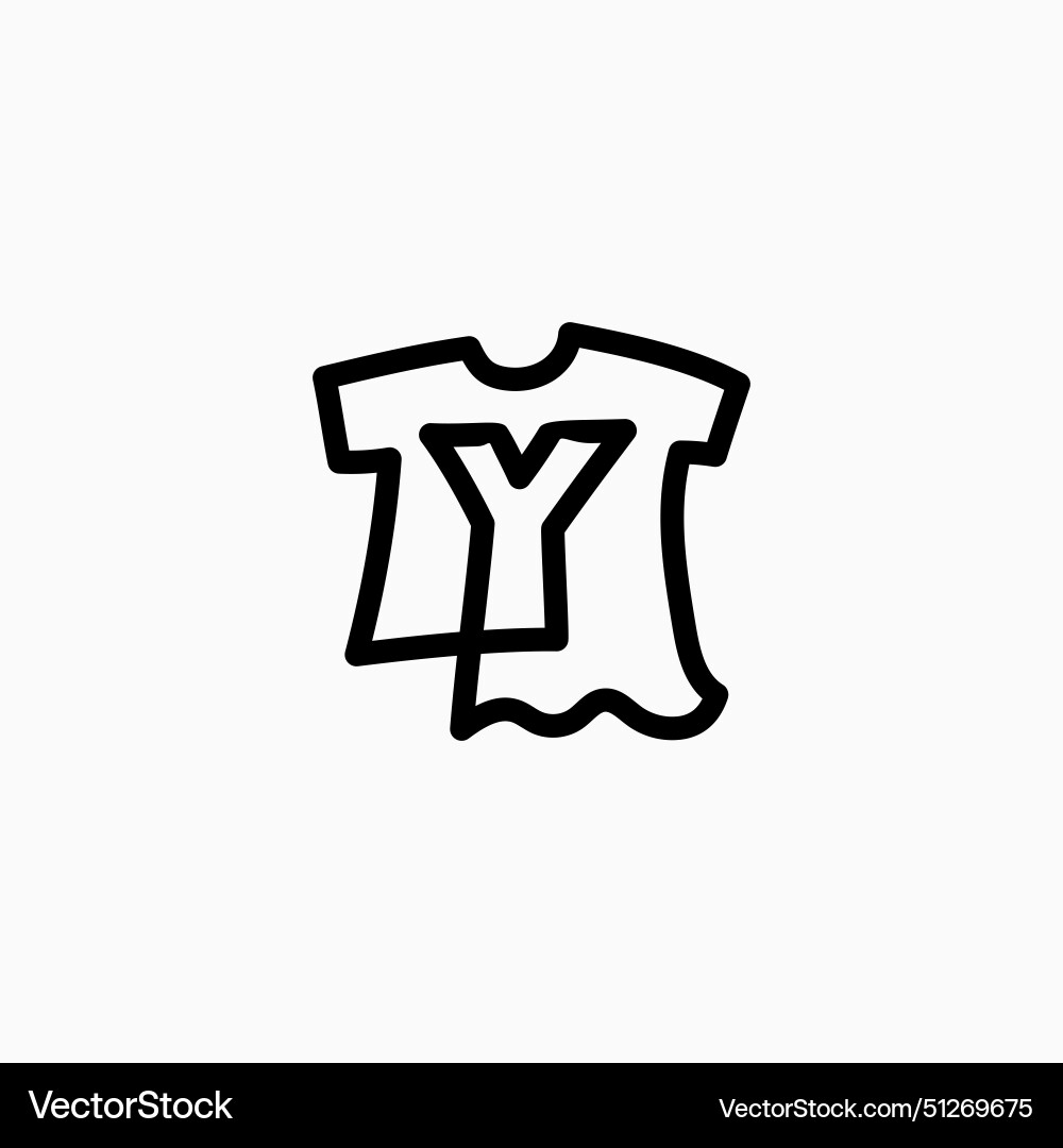 Y letter kid tee tshirt apparel clothing monogram Vector Image