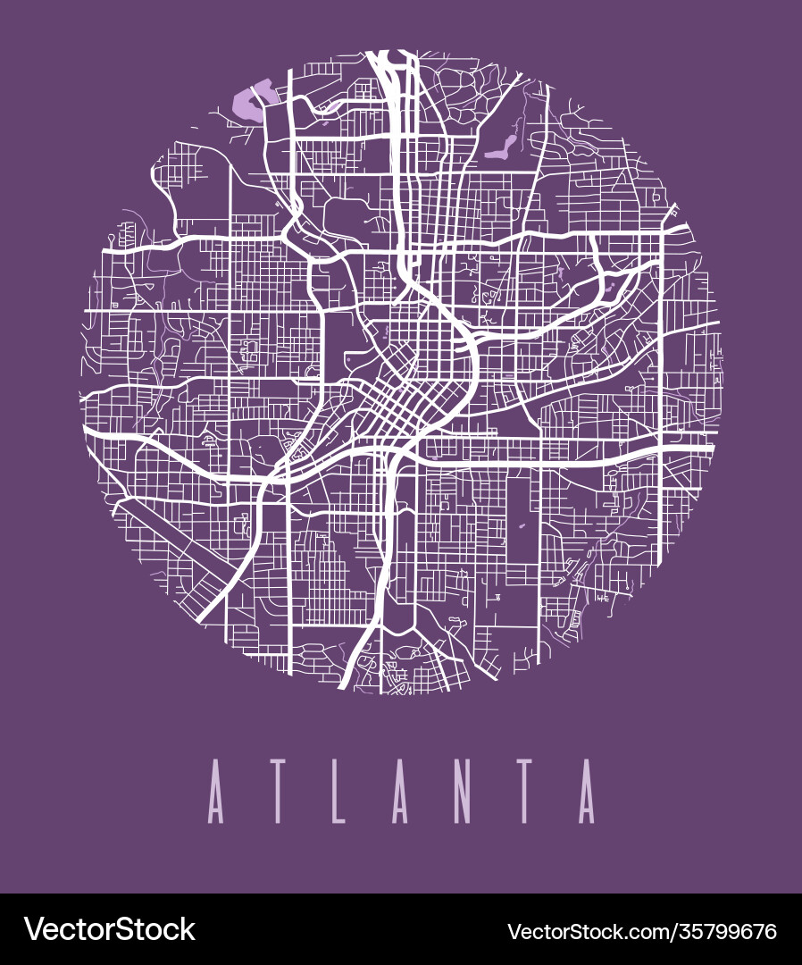 Atlanta map poster decorative design street Vector Image