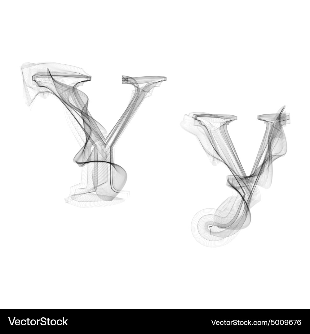 Black smoke font letter y Royalty Free Vector Image