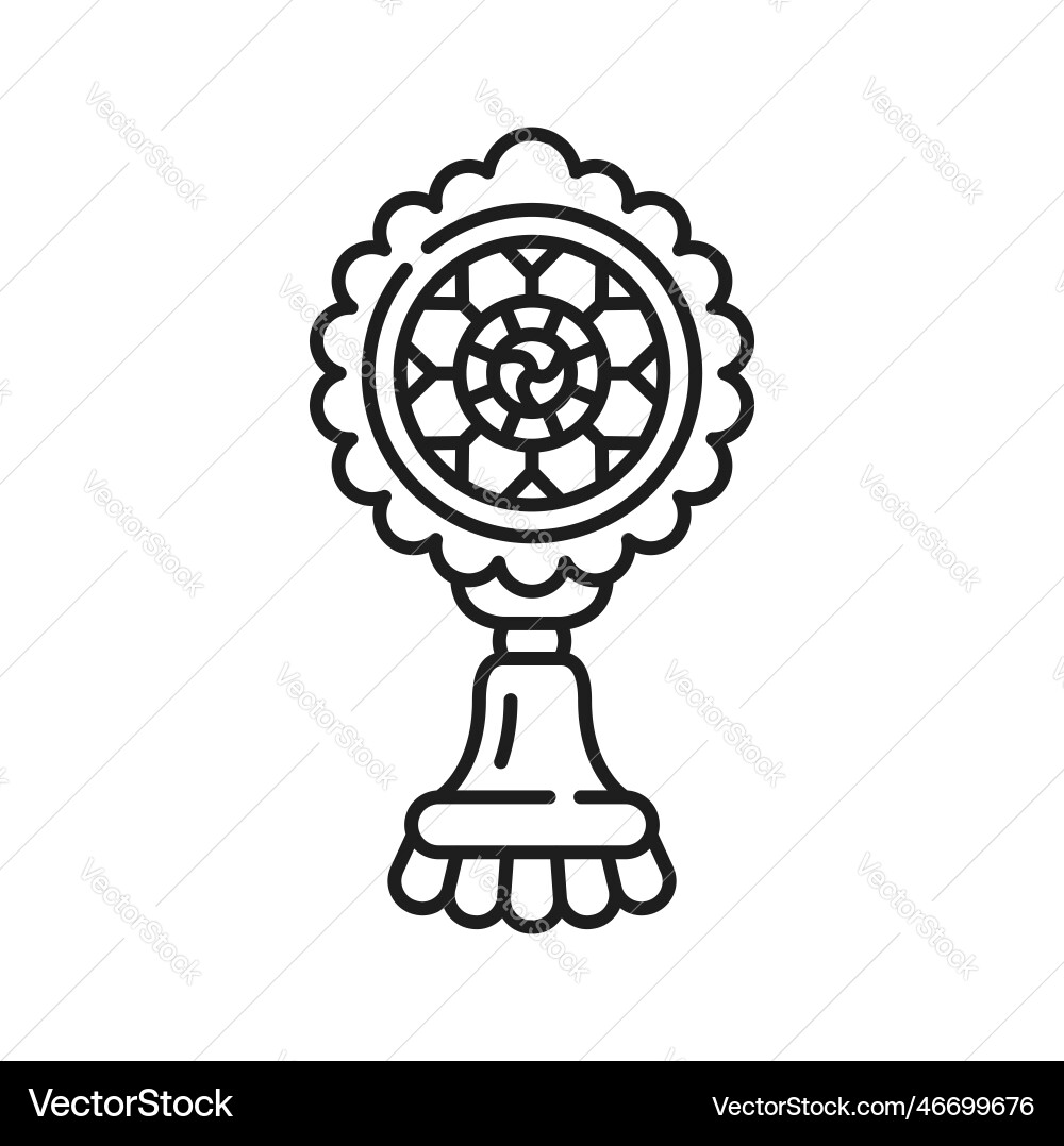 Buddhism religion dharmachakra dharma wheel icon Vector Image