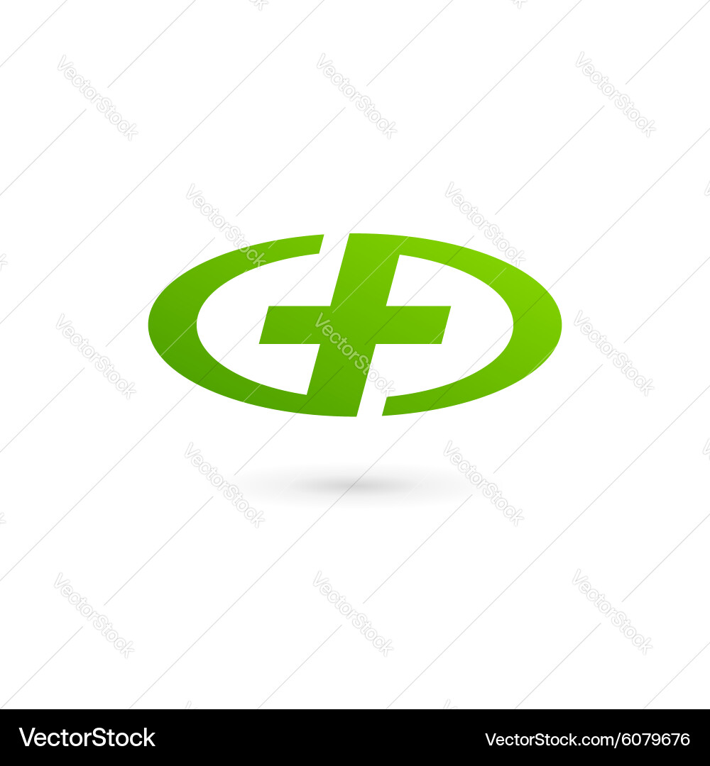 Cross plus medical logo icon design template Vector Image