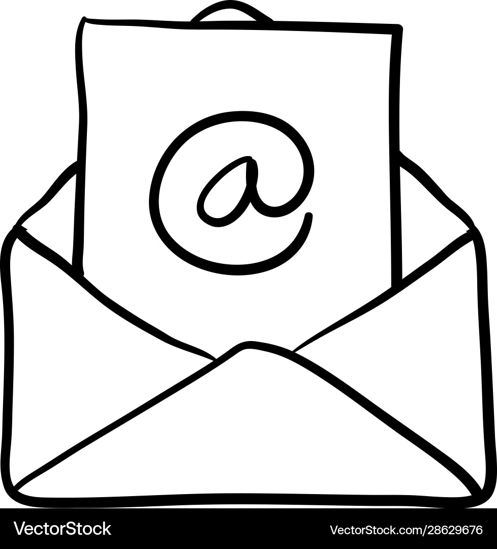 Hand Drawn Mail Envelope Icon Royalty Free Vector Image