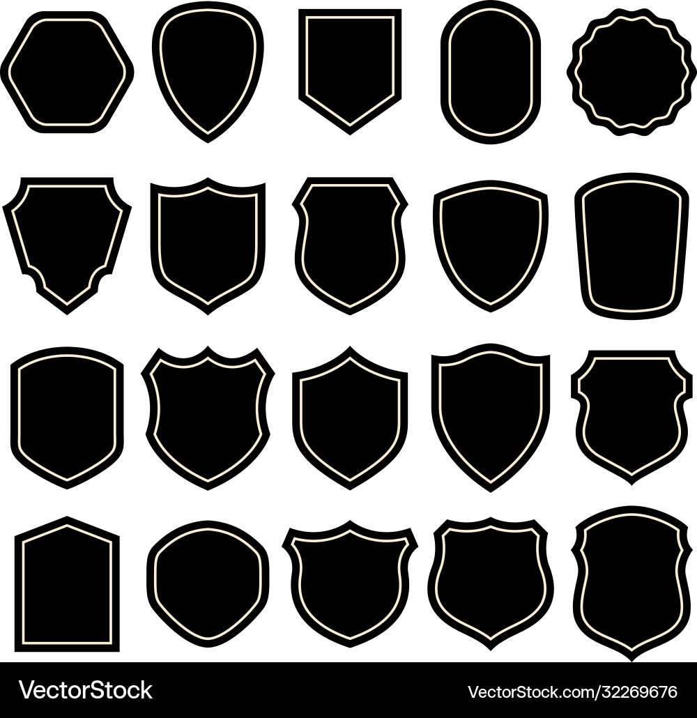 Heraldic Shield Emblems - Collection Royalty Free Vector