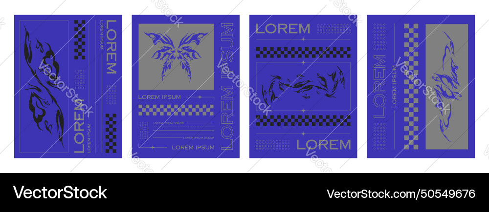 Poster design in retro y2k style Royalty Free Vector Image