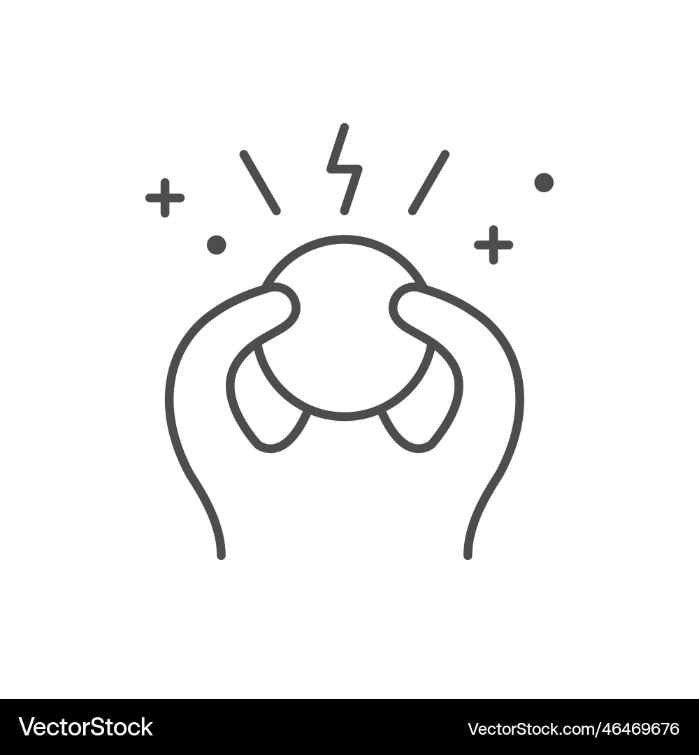Stress or anxiety line outline icon Royalty Free Vector