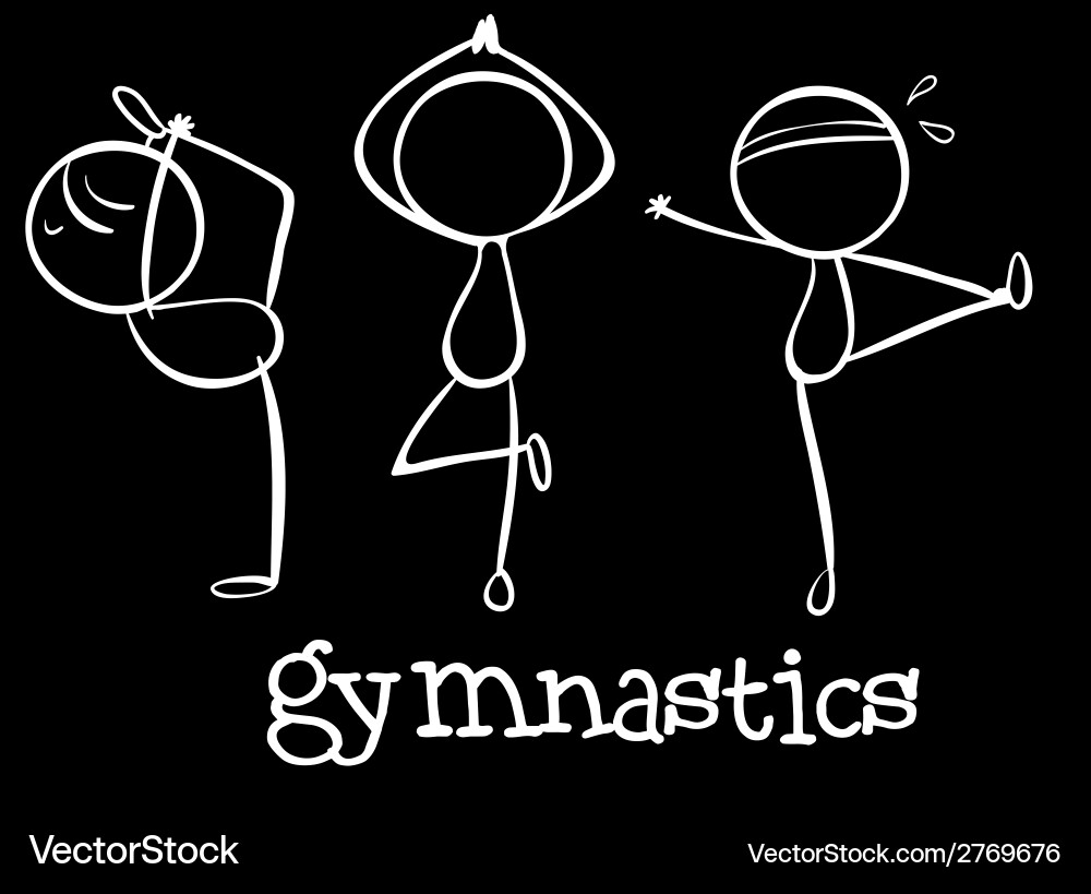 Three gymnasts Royalty Free Vector Image - VectorStock