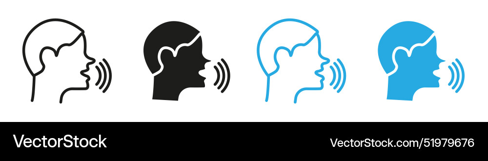 Voice recognition icon mark in filled style Vector Image