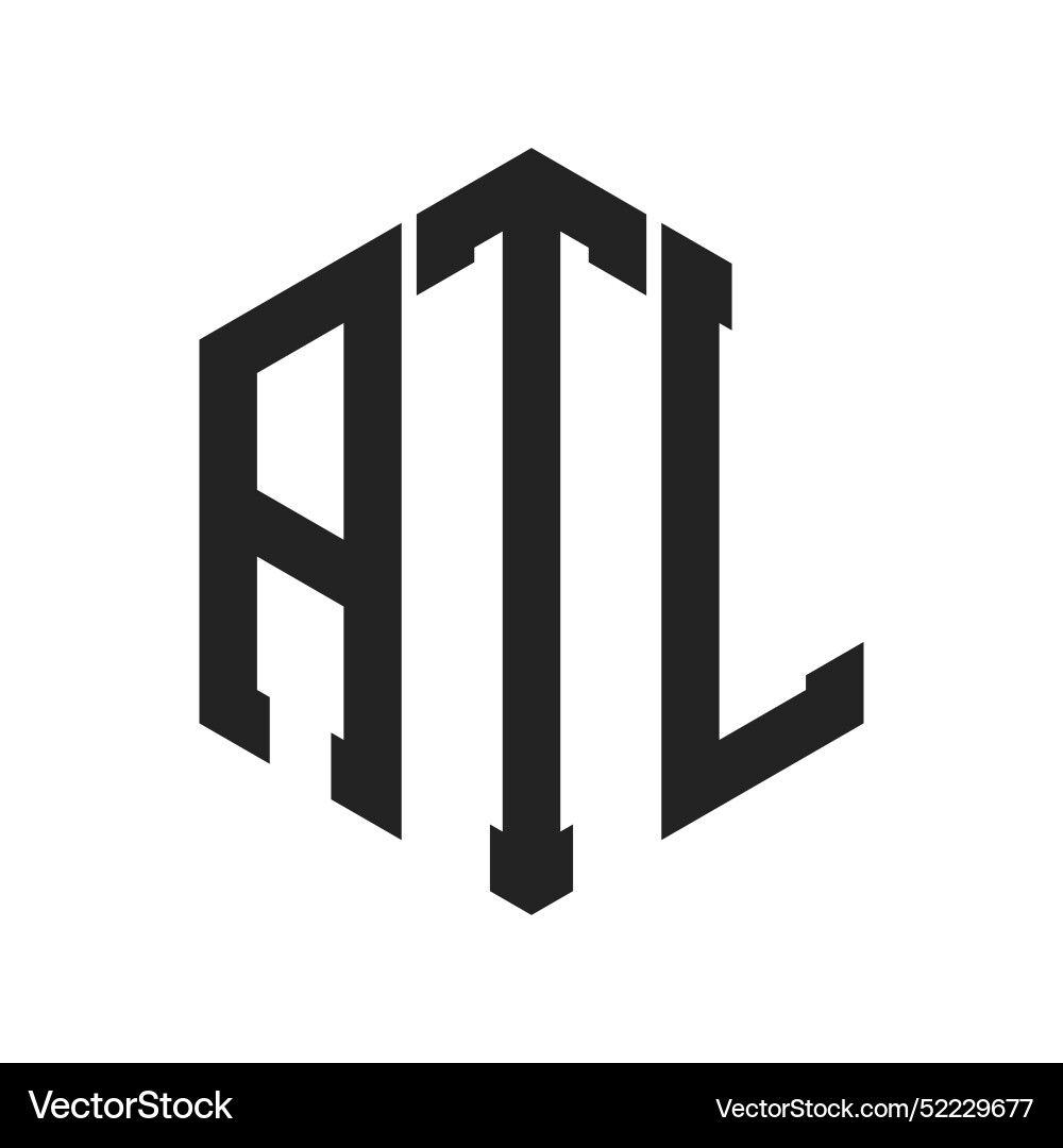 Atl logo design initial letter monogram Royalty Free Vector