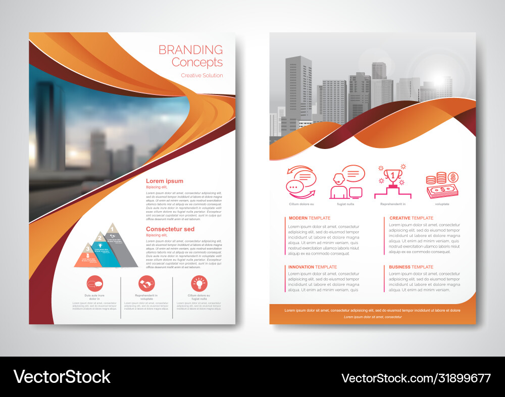 Business Flyer & Brochure Template Set Vector Image