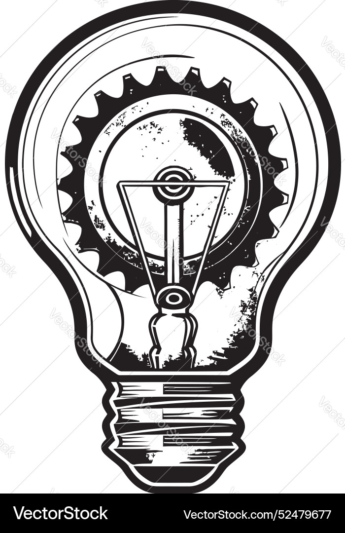 Gear driven glow steampunk icon mechanical Vector Image