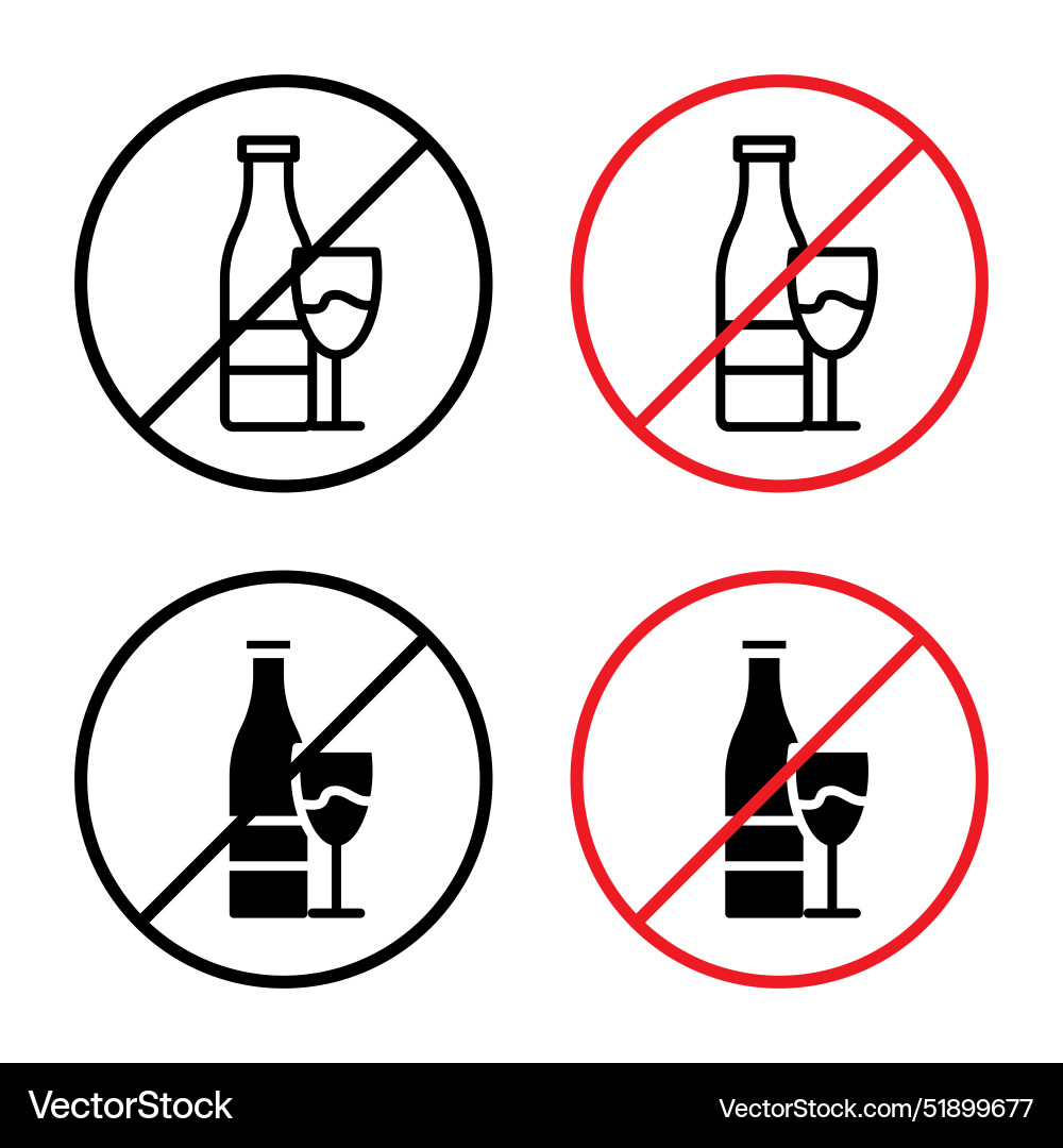 Notice of no alcohol consumption allowed Vector Image