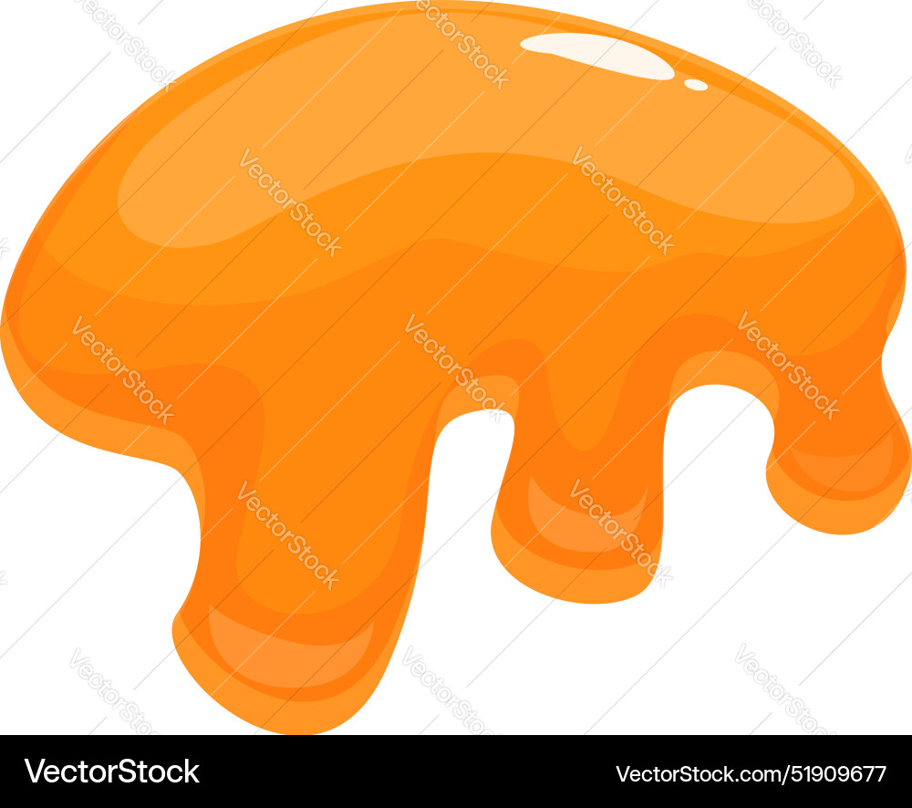 Orange glaze dripping down isolated on white Vector Image