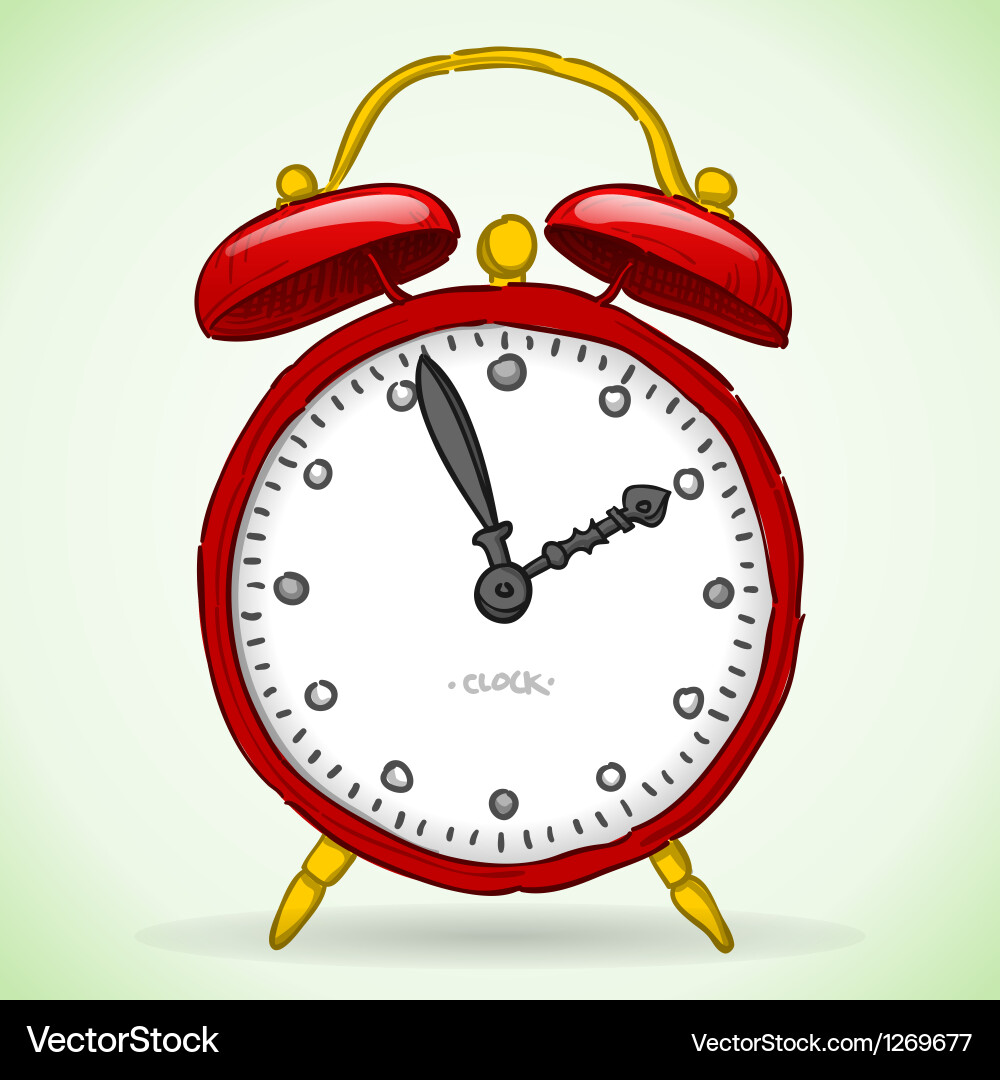 Red alarm clock Royalty Free Vector Image - VectorStock