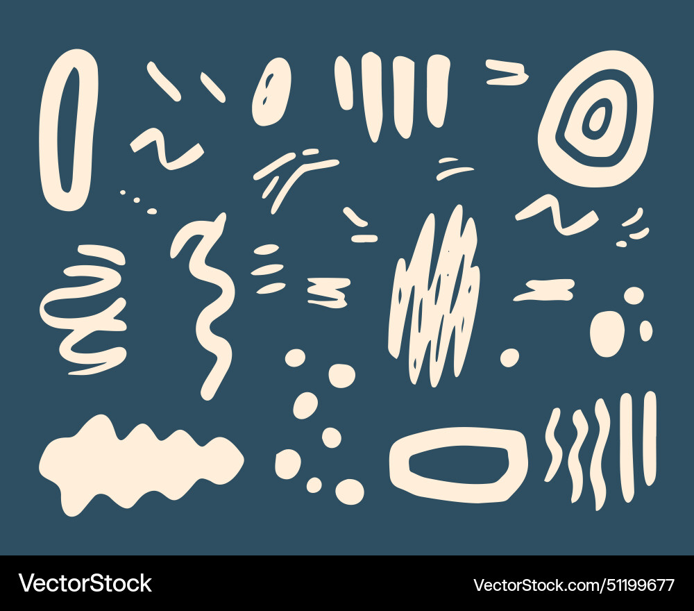 Set of hand drawn simple element in doodle art Vector Image