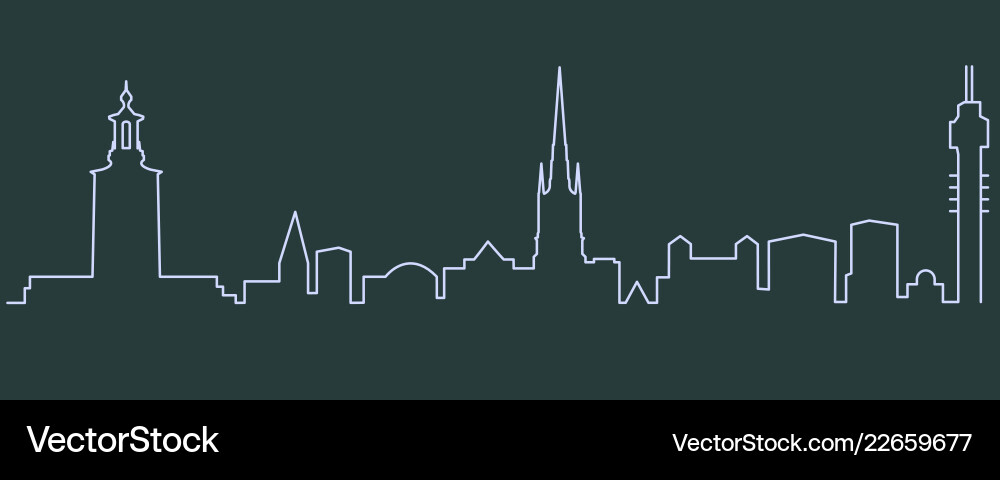 Stockholm single line skyline Royalty Free Vector Image