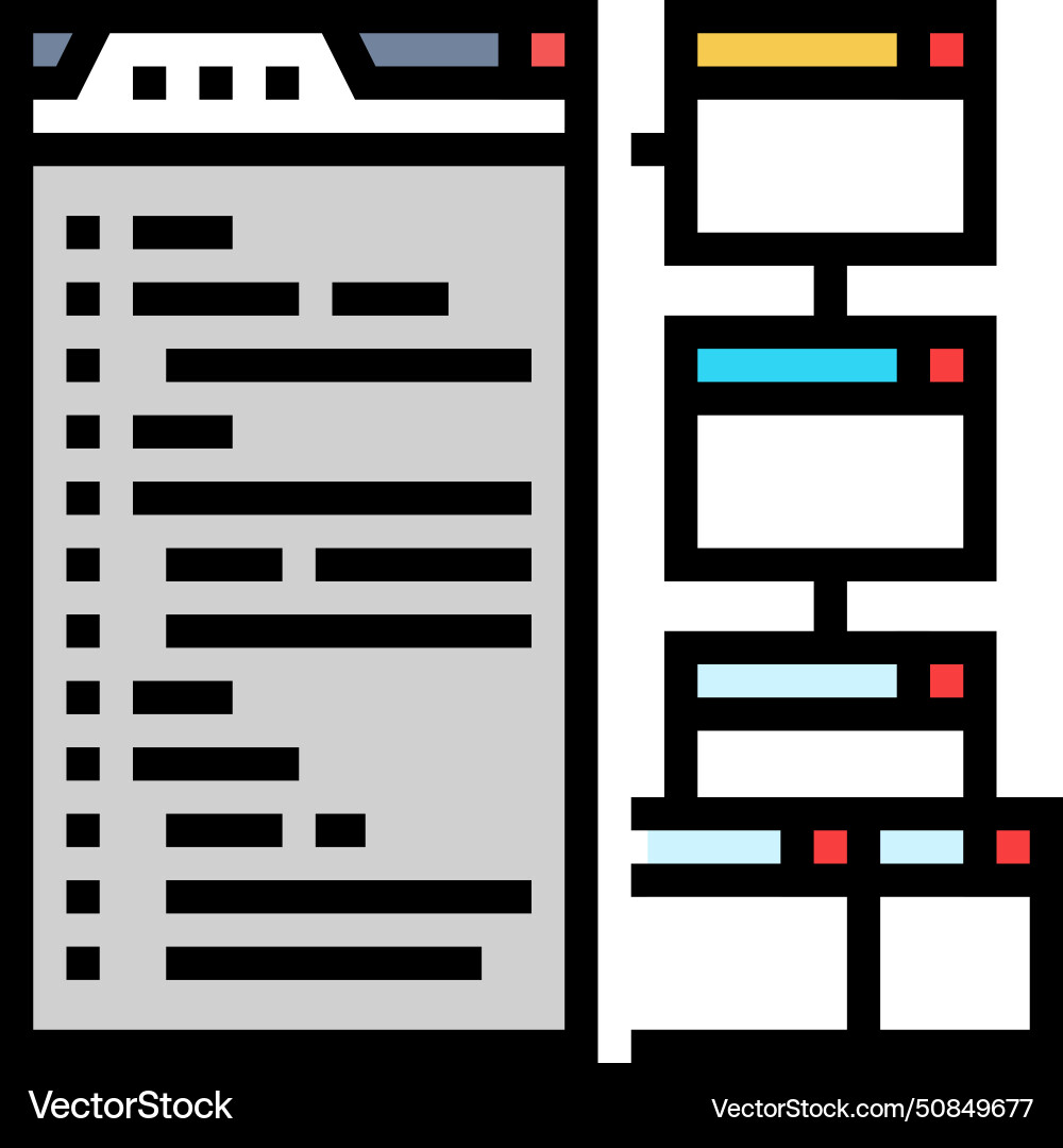 Xml sitemap seo color icon Royalty Free Vector Image