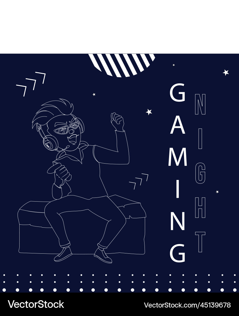 Banner design of gaming night Royalty Free Vector Image