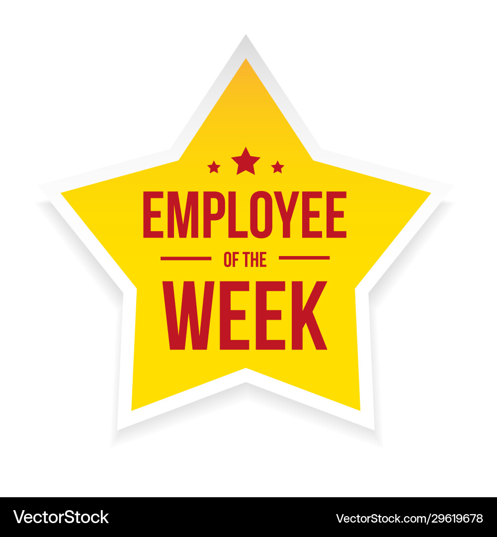 Best employee week award badge Royalty Free Vector Image