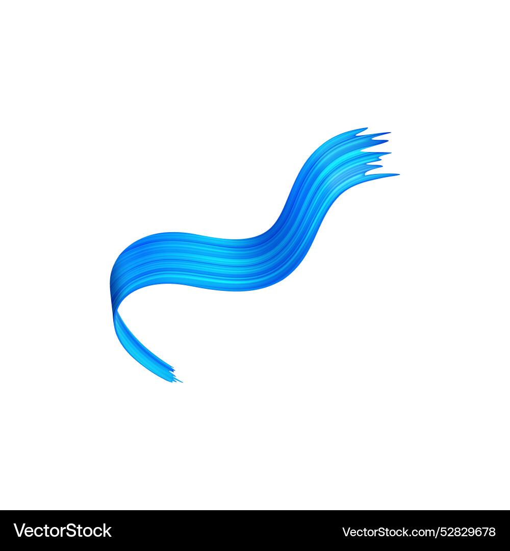 Brush made of colored ribbon with gradient blue Vector Image