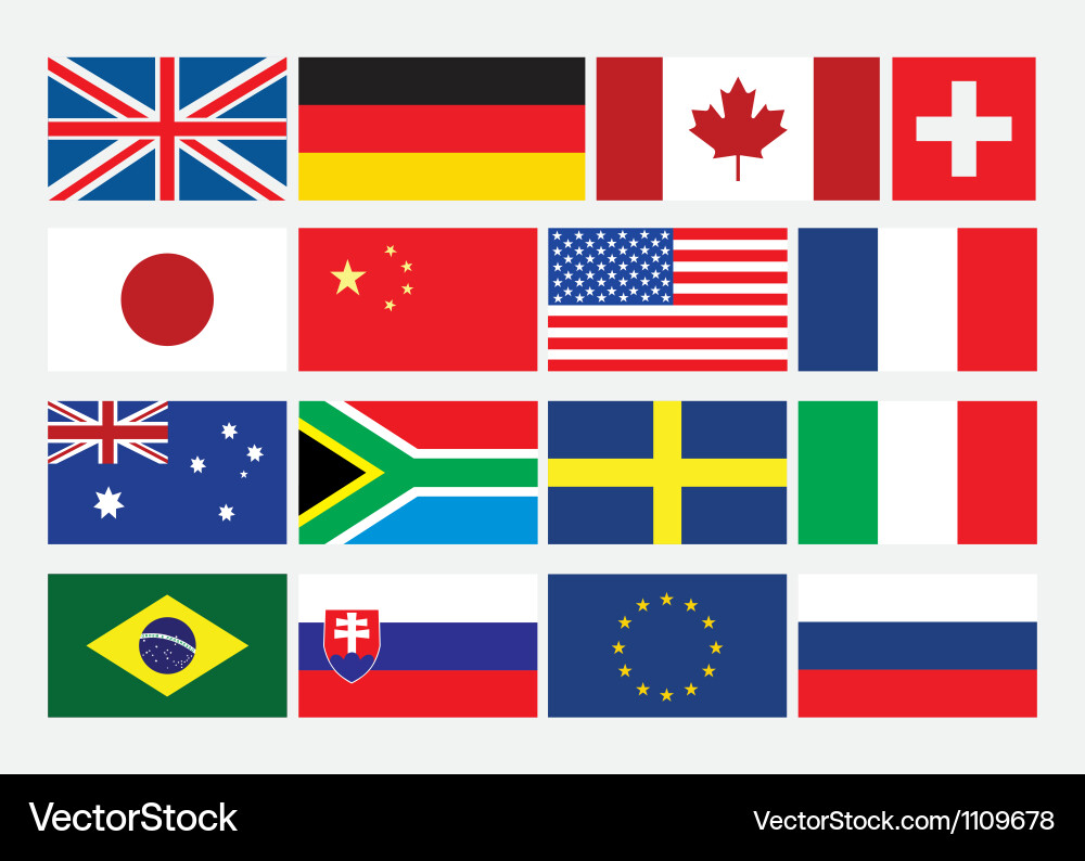 Collection of National Flags Royalty Free Vector Image
