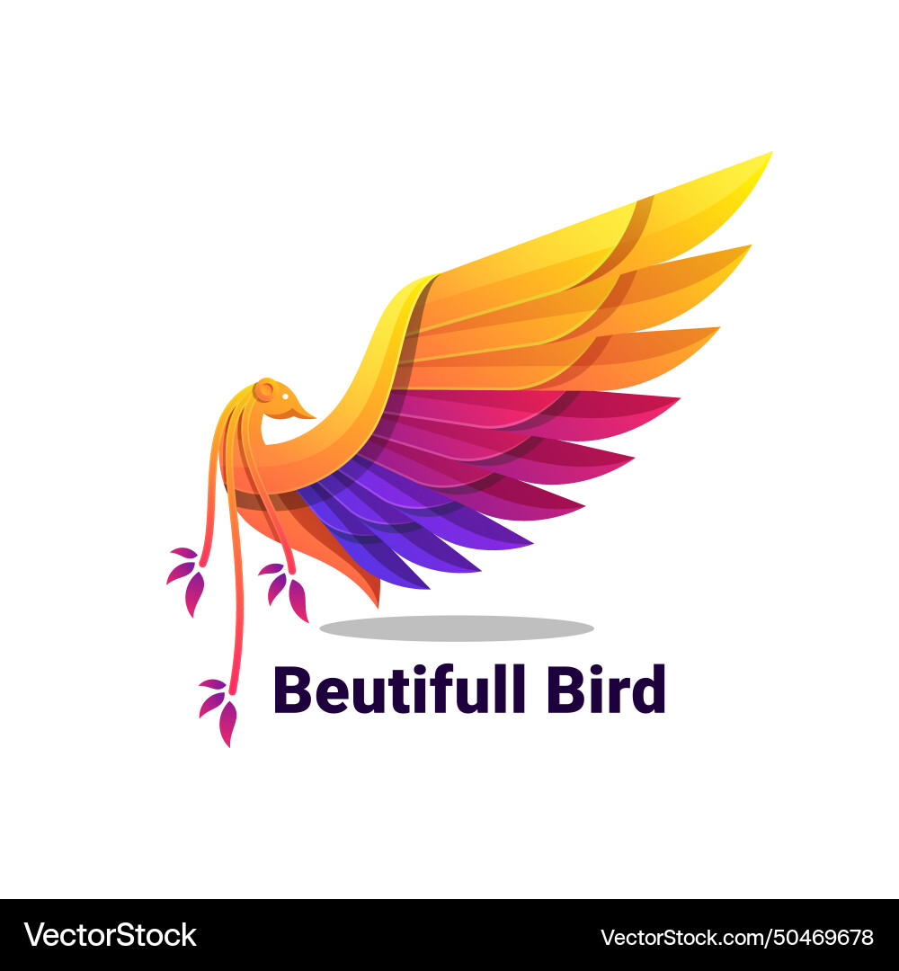 Colorful bird logo template Royalty Free Vector Image