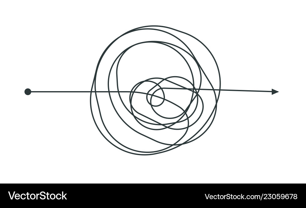 Complicated thinking process line icon design Vector Image