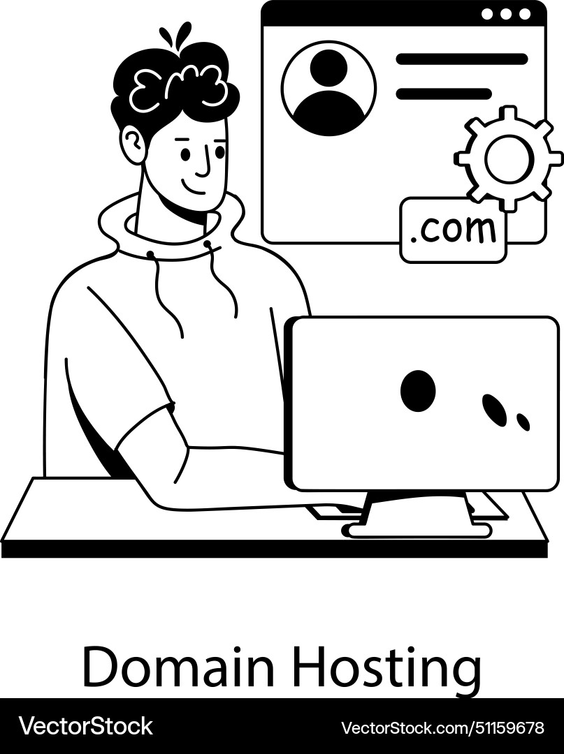 Domain hosting Royalty Free Vector Image - VectorStock