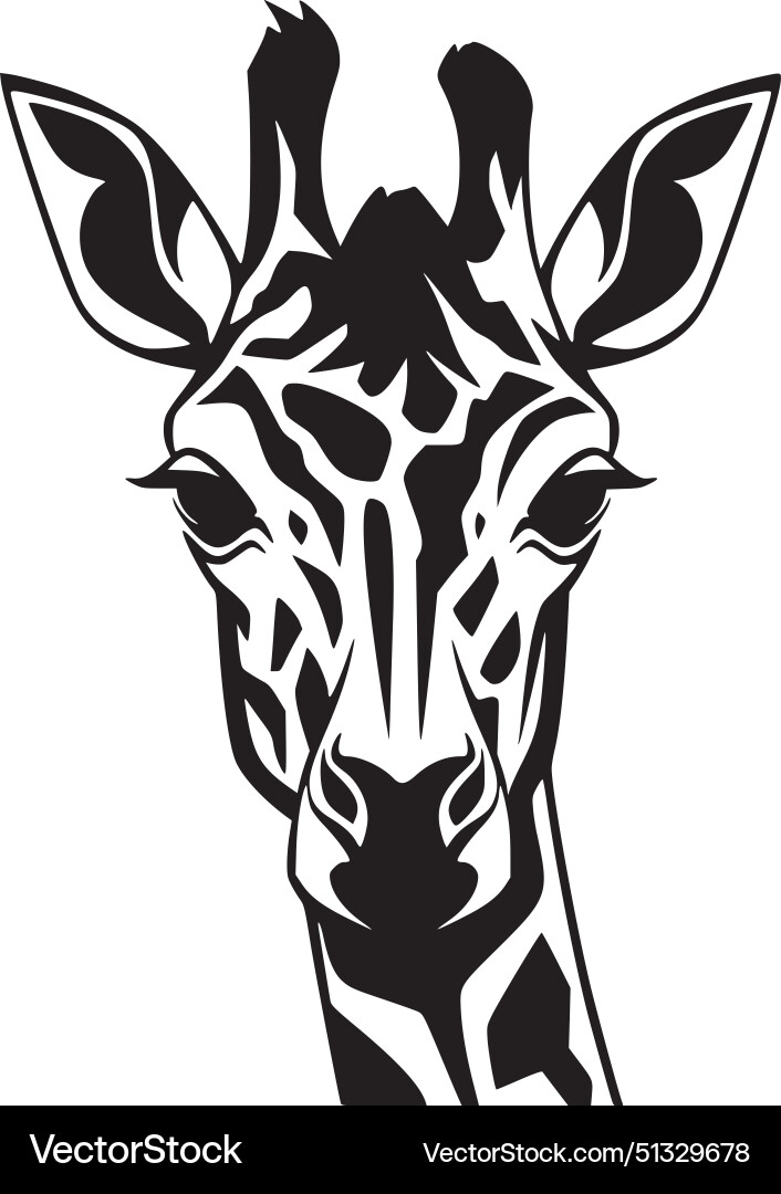 Giraffe - black and white Royalty Free Vector Image