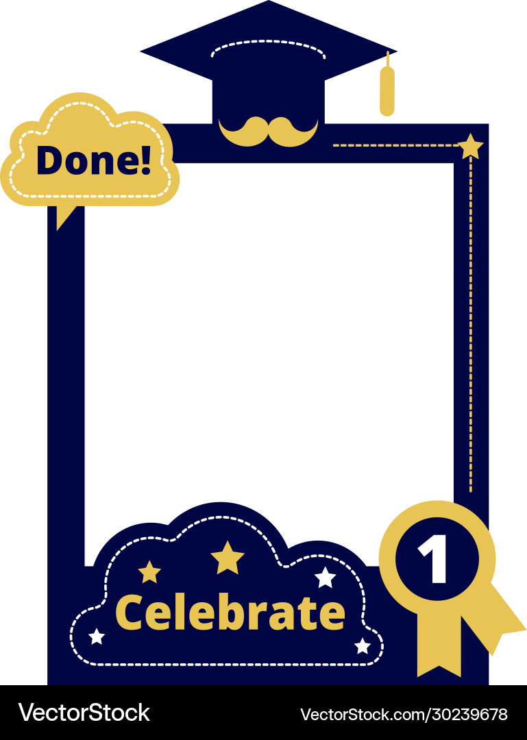 Graduation Party Photo Booth Props Royalty Free Vector Image