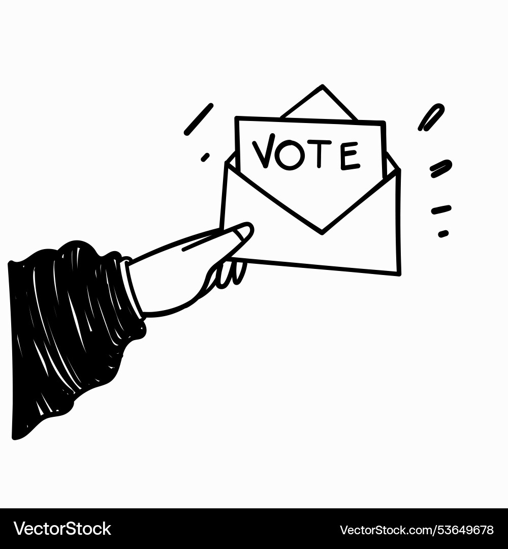 Hand drawn doodle election vote ballot box Vector Image
