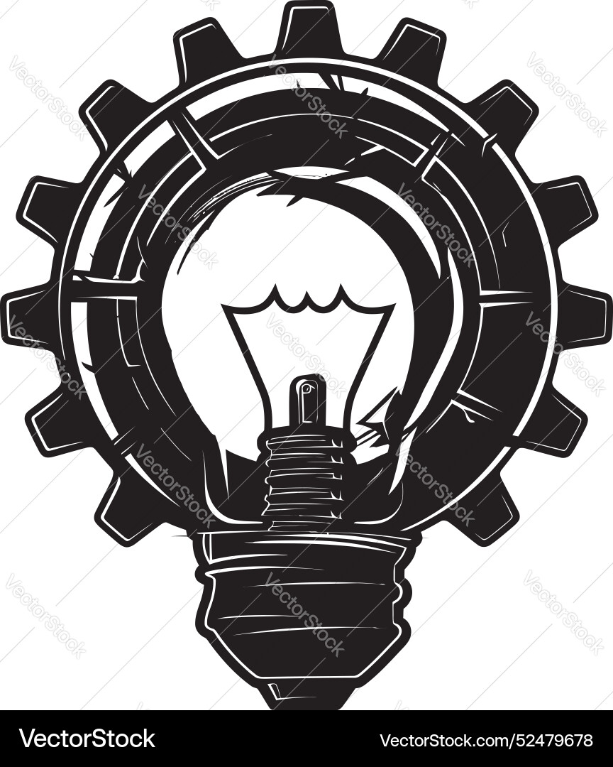 Mechanical glow steampunk icon gearwheel Vector Image