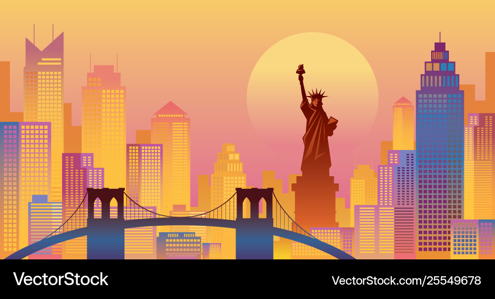 Vector Background Skyline Wallpaper 255 New York City Skyline