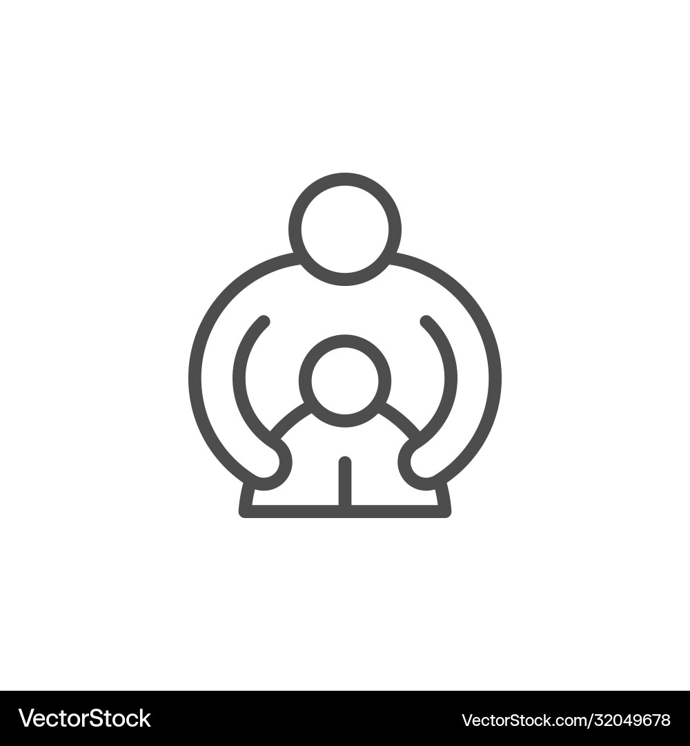 Parent and child line outline icon Royalty Free Vector Image