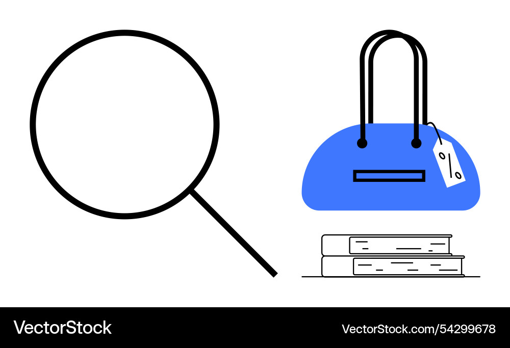 Search and discovery concept with magnifying glass