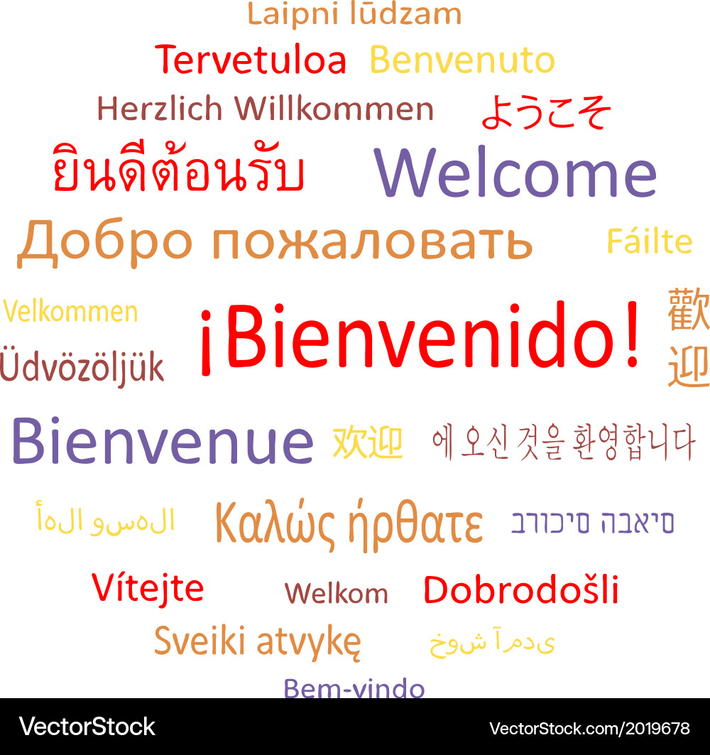 Welcome in different languages Royalty Free Vector Image